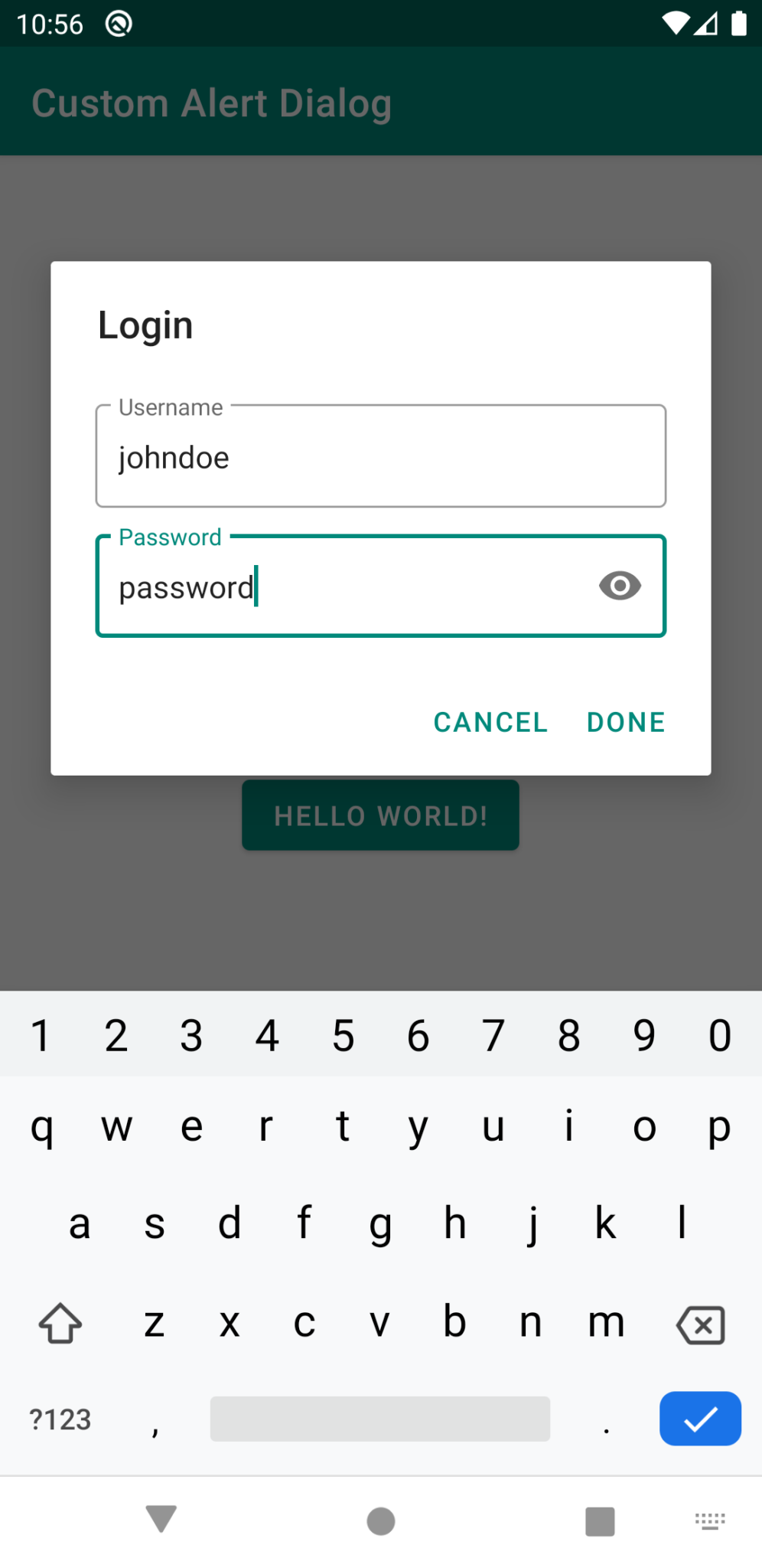 Create AlertDialog with Custom Layout using XML Layout Create AlertDialog with Custom Layout using XML Layout